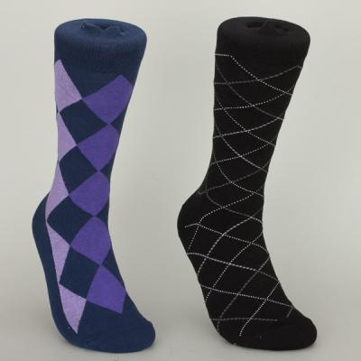China Custom Cotton Dress Socks for Men 75% Cotton 23% Spandex 168 Needle Blue Black for sale