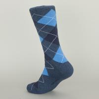 China Custom Cotton Dress Socks for Men 75% Cotton 23% Spandex 168 Needle Blue Black for sale