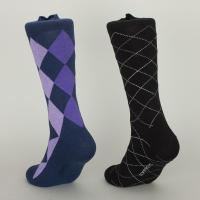 China Custom Cotton Dress Socks for Men 75% Cotton 23% Spandex 168 Needle Blue Black for sale