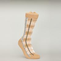 China Brown Rhombus Spandex Thick Dress Socks for Men 75 Cotton 23 Elastane Custom Pattern for sale