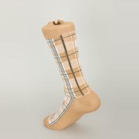 China Brown Rhombus Spandex Thick Dress Socks for Men 75 Cotton 23 Elastane Custom Pattern for sale