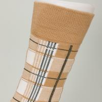 China Brown Rhombus Spandex Thick Dress Socks for Men 75 Cotton 23 Elastane Custom Pattern for sale