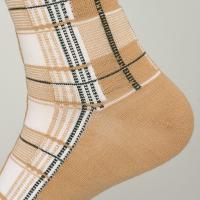 China Brown Rhombus Spandex Thick Dress Socks for Men 75 Cotton 23 Elastane Custom Pattern for sale