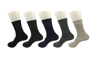 China Knitted Anti Bacterial Cotton Dress Socks With Snngging Resistance Material for sale