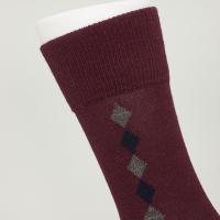 China Organic Cotton Nylon Mens Argyle Dress Socks Custom Size 168 Needle 75% Cotton for sale