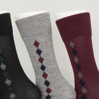 China Organic Cotton Nylon Mens Argyle Dress Socks Custom Size 168 Needle 75% Cotton for sale