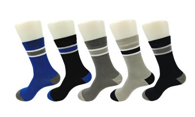 China Anti-Bacterial Cashmere Cotton Dress Socks 168 Needle 75% Cotton Color Stripes for sale