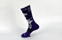 China Men's Knee High Black Athletic Basketball Socks 64% Nylon 20% Spandex Moisture Wicking for sale