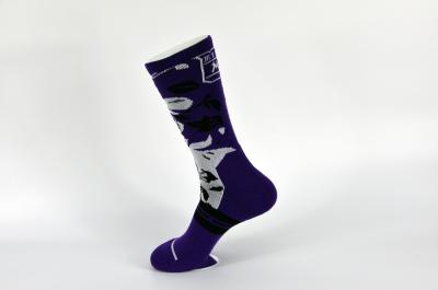 China Men's Knee High Black Athletic Basketball Socks 64% Nylon 20% Spandex Moisture Wicking for sale