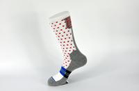 China Anti Slip Under Armor Basketball Socks 64% Nylon 20% Spandex Black Custom Size for sale