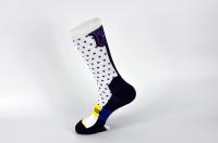 China Anti Slip Under Armor Basketball Socks 64% Nylon 20% Spandex Black Custom Size for sale