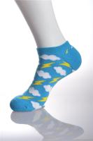 China Organic Cotton Blue Ultra Thin Running Socks for Unisex Adults Custom Size 144 Needle for sale