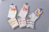 China Elastic Persistent Pink Cotton Baby Socks With Long White Gloss Fiber for sale