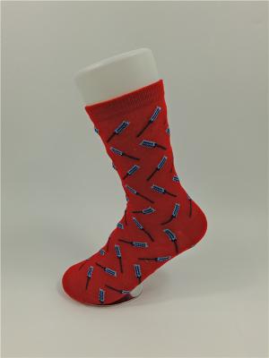 China Odor Resistant Thin White Cotton Socks , Red / Black Cool Socks For Kids for sale