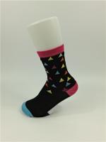 China Custom Black Pattern Kids Cotton Socks 85% Cotton Knitted Anti Bacterial Thick Children Socks 144N for sale