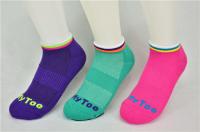 China Elastic Persistent Purple Recycled Cotton Socks With Long White Gloss Fiber for sale