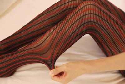 China Sexy Letters Mesh Patterned Nylon Stockings 80cm Length One Size Sustainable for sale