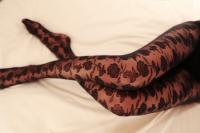 China ODM Shaping Permeable Sexy Girls Long Socks Black Printed for sale