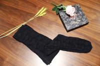 China ODM Shaping Permeable Sexy Girls Long Socks Black Printed for sale