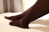 China Permeable Sustainable Nylon Spandex Stockings Women Printed Pantyhose 80cm Length for sale