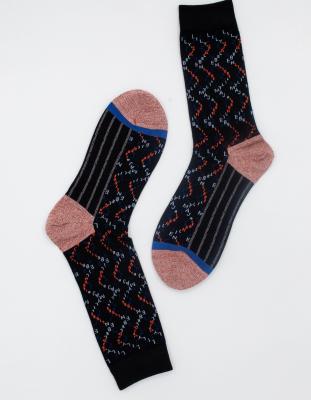 China Men's Nylon Dress Socks 75% Cotton 23% Spandex 2% Elastane Blue Red Cashmere Surface for sale