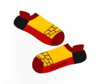 China Men's Antibacterial Odor Resistant Anti Slip Ankle Socks One Size Red Yellow for sale