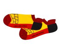 China Men's Antibacterial Odor Resistant Anti Slip Ankle Socks One Size Red Yellow for sale