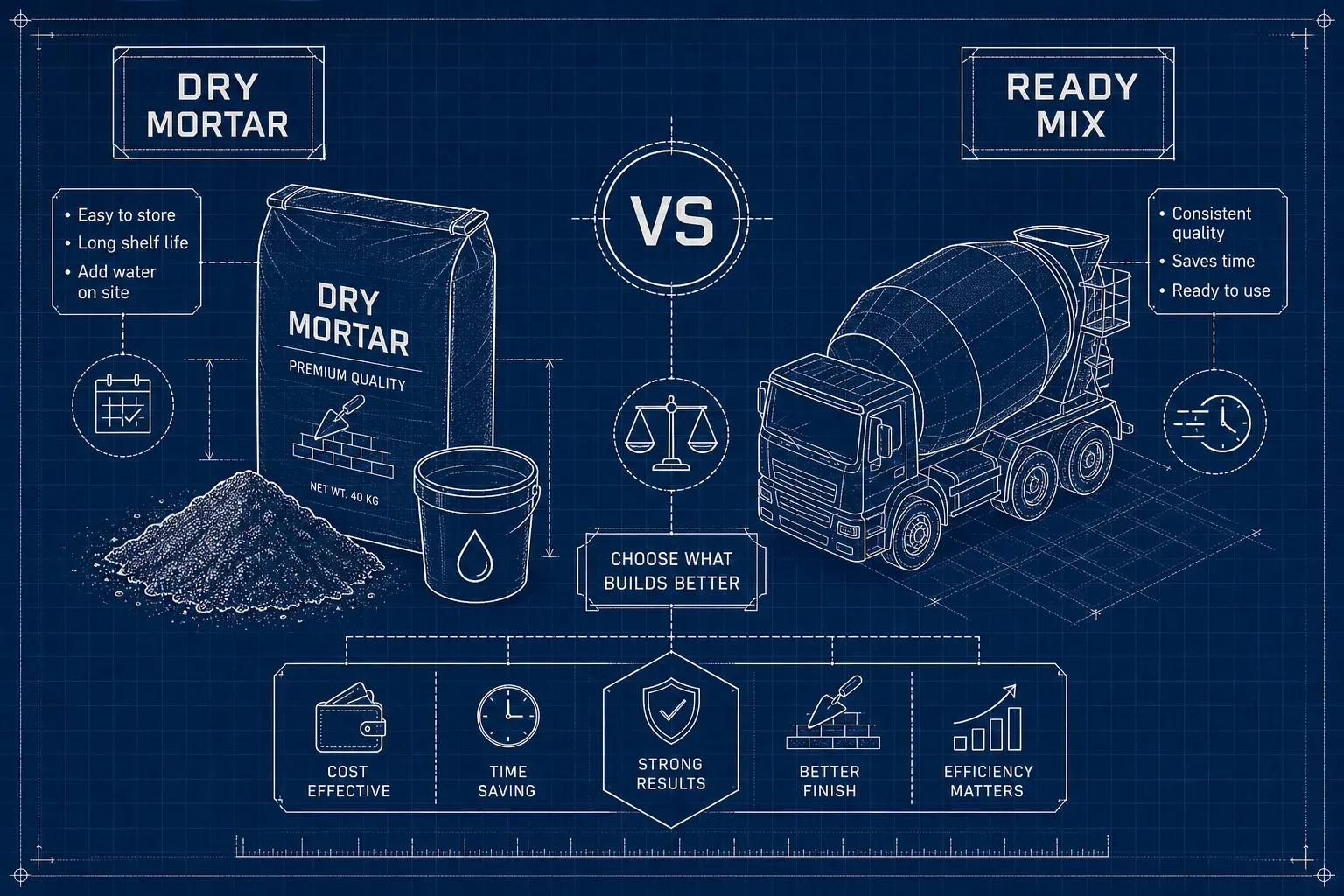 Dry mortar vs. ready mix: which one should you use?