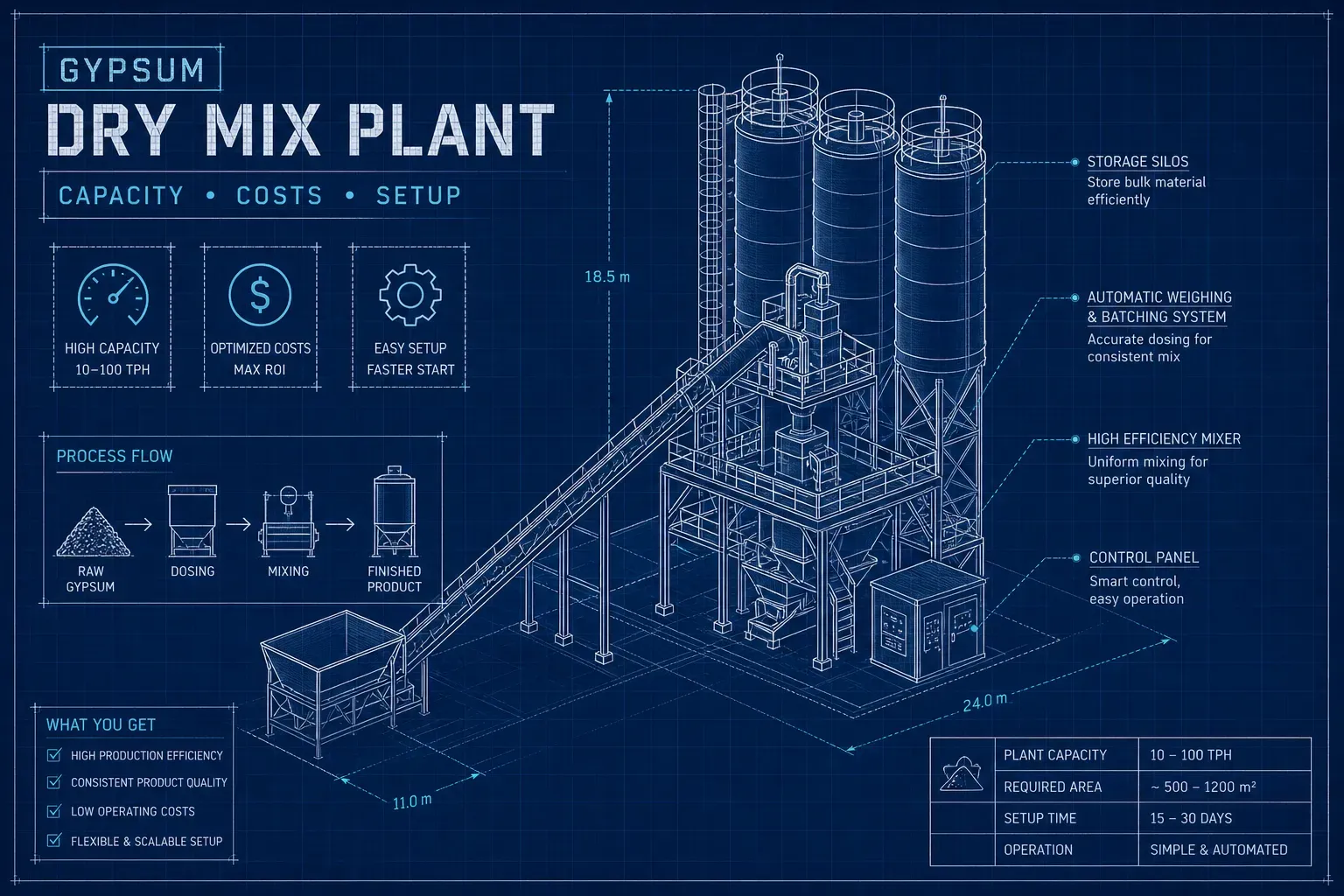 Gypsum Dry Mix Plant: Capacity, Costs, and Setup Guide