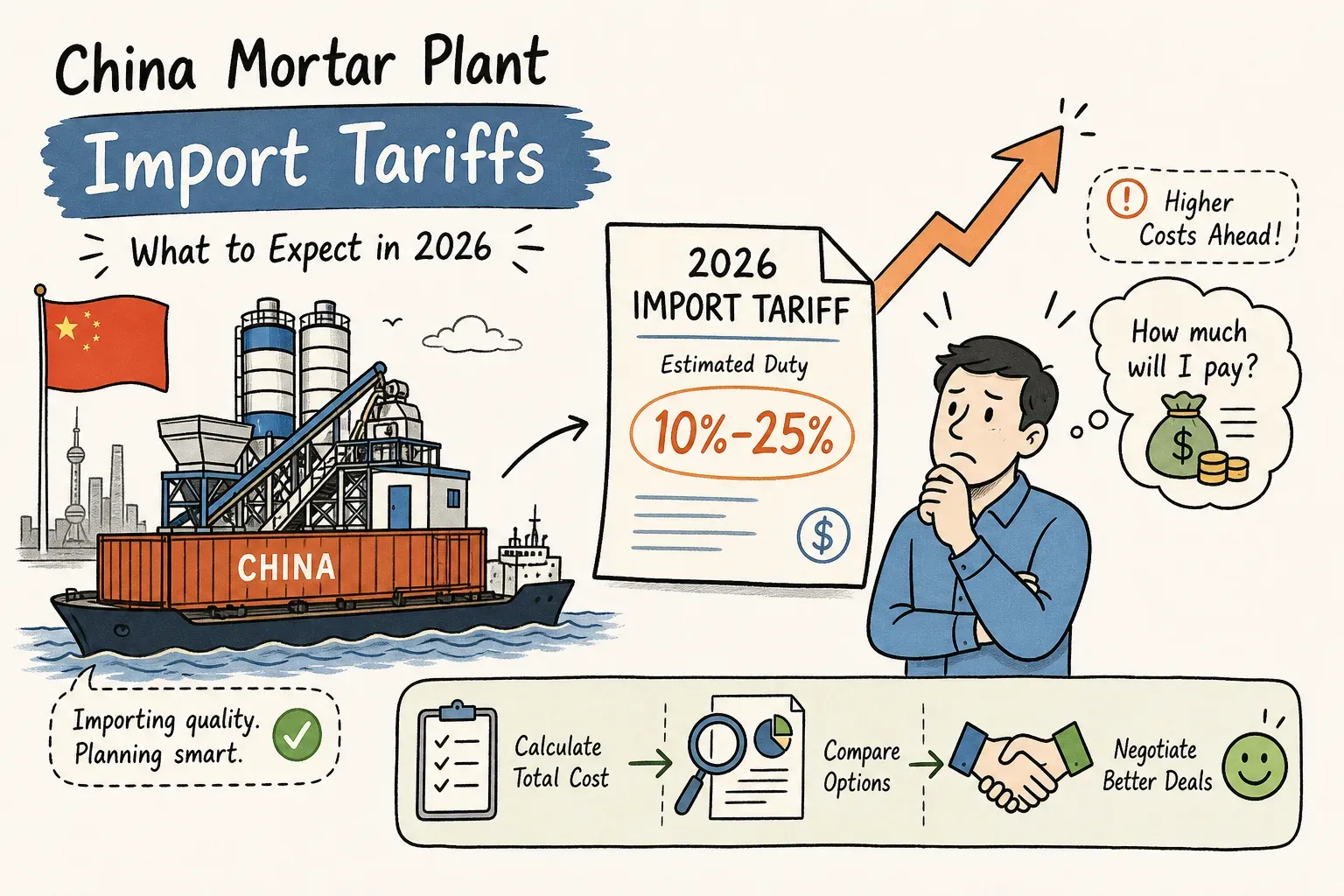 China Mortar Plant Import Tariffs: What You'll Pay in 2026