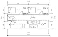 China Tiny 40ft Expandable Container Home Assembled 3 Bedroom Prefab House for sale