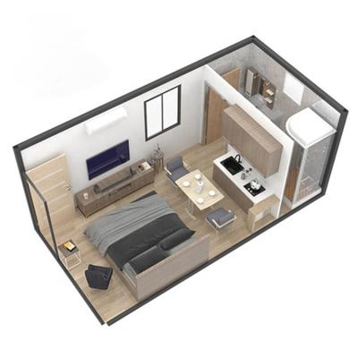 China Eco Site Office Portable Building Modular Workers Dormitory Container Office With Toilet Flat Pack Container House for sale