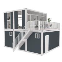 China BOX SPACE 2 Storey 40ft Shipping Container Home With Garage Luxury Modular Shipping Container House 2 Bed Design for sale
