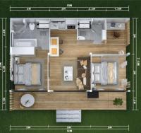 China Modular Container Office Cabin House Mobile Home 2 Bedroom Portable Living Prefab House With Balcony for sale
