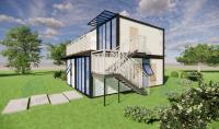 China Boxspace Container-home Double Story Container Home Modern Prefab Tiny House on Wheels with Kitchen and Bathroom for sale