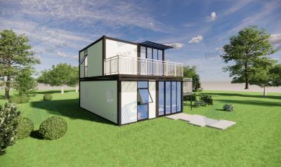 China Boxspace 8x6m Two Storey Container Resort Prefabricated Apartment With 3 Bedrooms 96 Sqm Modular House for sale
