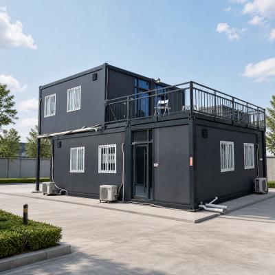 China Boxspace 2 story expandable container house insulated steel container homes 3 bedroom 2 bath container homes 40ft luxury house for sale