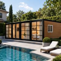China Boxsapce Prefab Office Container House 40ft Prefabricated Container House Prefab Wooden Cabin Off-Grid Solar House Lakefront Modular Home for sale