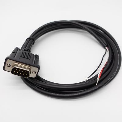 China Male-Female RS232 Data Serial DB9 to DB25 Open Tail Cable with 16 ga Copper Conductors for sale