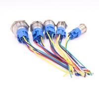China 16MM Waterproof Metal Switch Button Wire Electronic Turnbuckle Cable ON-OFF Harness for Wire Harnessing for sale