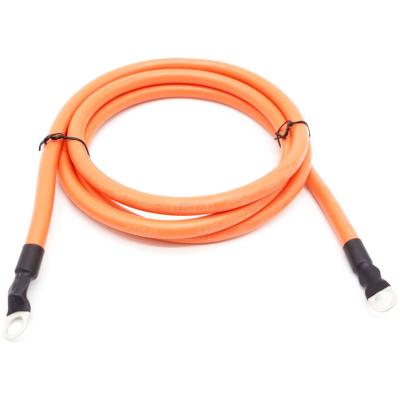 China EURO Market Double-insulated Orange Welding Cable with 10mm Ring Terminal Wiring Harness for sale