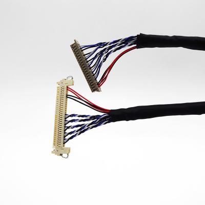 China OEM Panel Shield Cable Connector 22 Black 30 Pin VGA Converter Board LVDS Wire Harness for sale