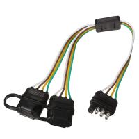 China Customized Length 4 Pin Flat Y-Splitter Trailer Cable Male to Female Wire Extension for sale