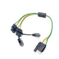 China Customized Length 4 Pin Flat Y-Splitter Trailer Cable Male to Female Wire Extension for sale