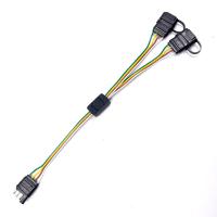 China Customized Length 4 Pin Flat Y-Splitter Trailer Cable Male to Female Wire Extension for sale