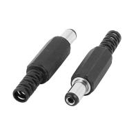 China 2P Pins Male DC Power Plug Jack Connector Adapter 2.1x5.5mm for Audio Video Equipment for sale
