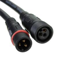 China Waterproof and Corrosion-Resistant Black 3 Pin Connector with Customizable Length for sale