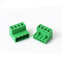 China 300V Rated Voltage Oem Odm Cable Crimping Copper Round Wire Green PCB Terminal Block for sale