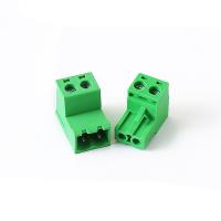 China 300V Rated Voltage Oem Odm Cable Crimping Copper Round Wire Green PCB Terminal Block for sale
