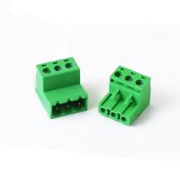 China Green PCB Terminal Block Pitch 5.08mm Rated Voltage 300V Plastic Electrical Screw Blocks for sale